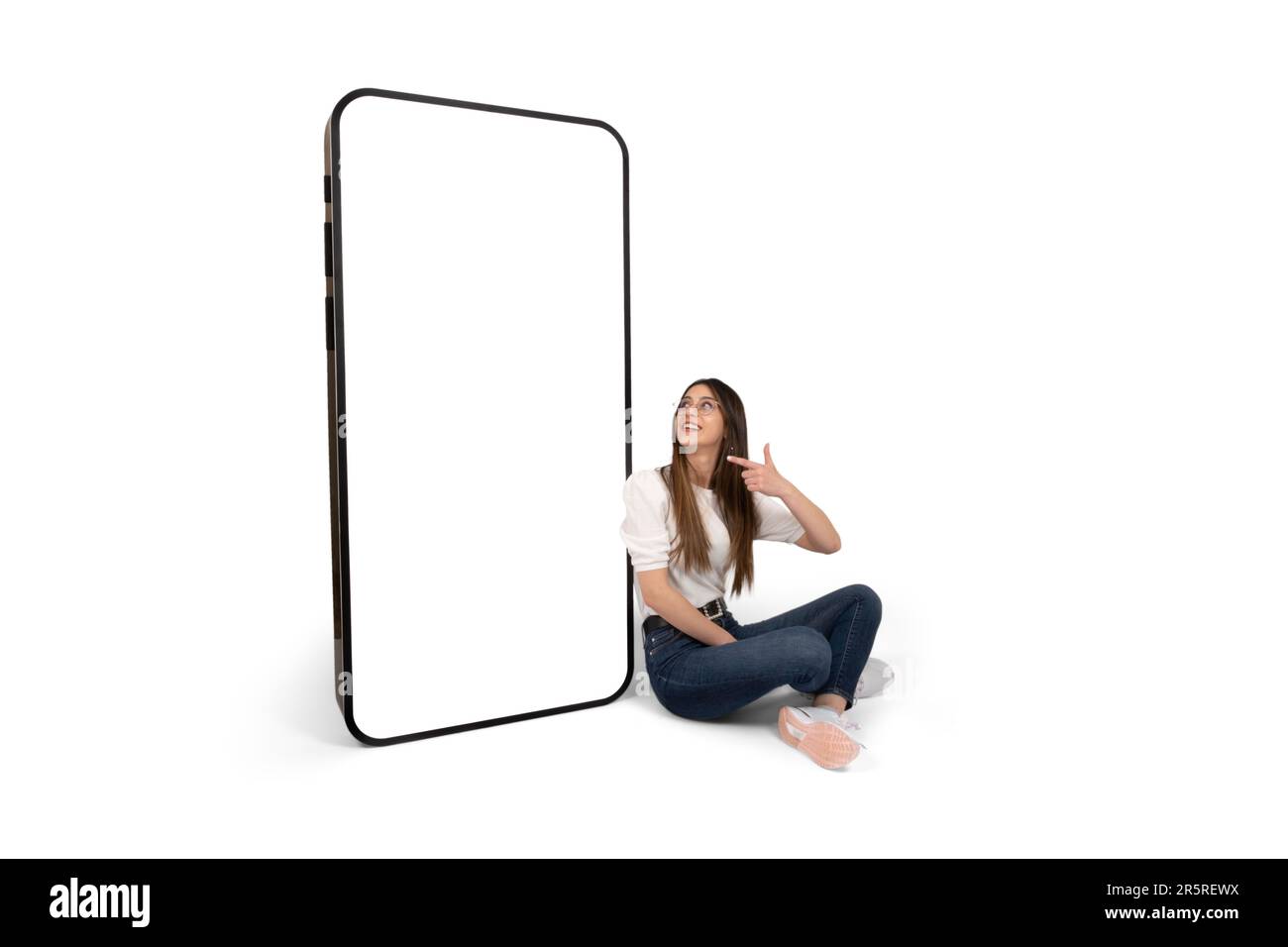 Girl on phone profile Cut Out Stock Images & Pictures - Alamy