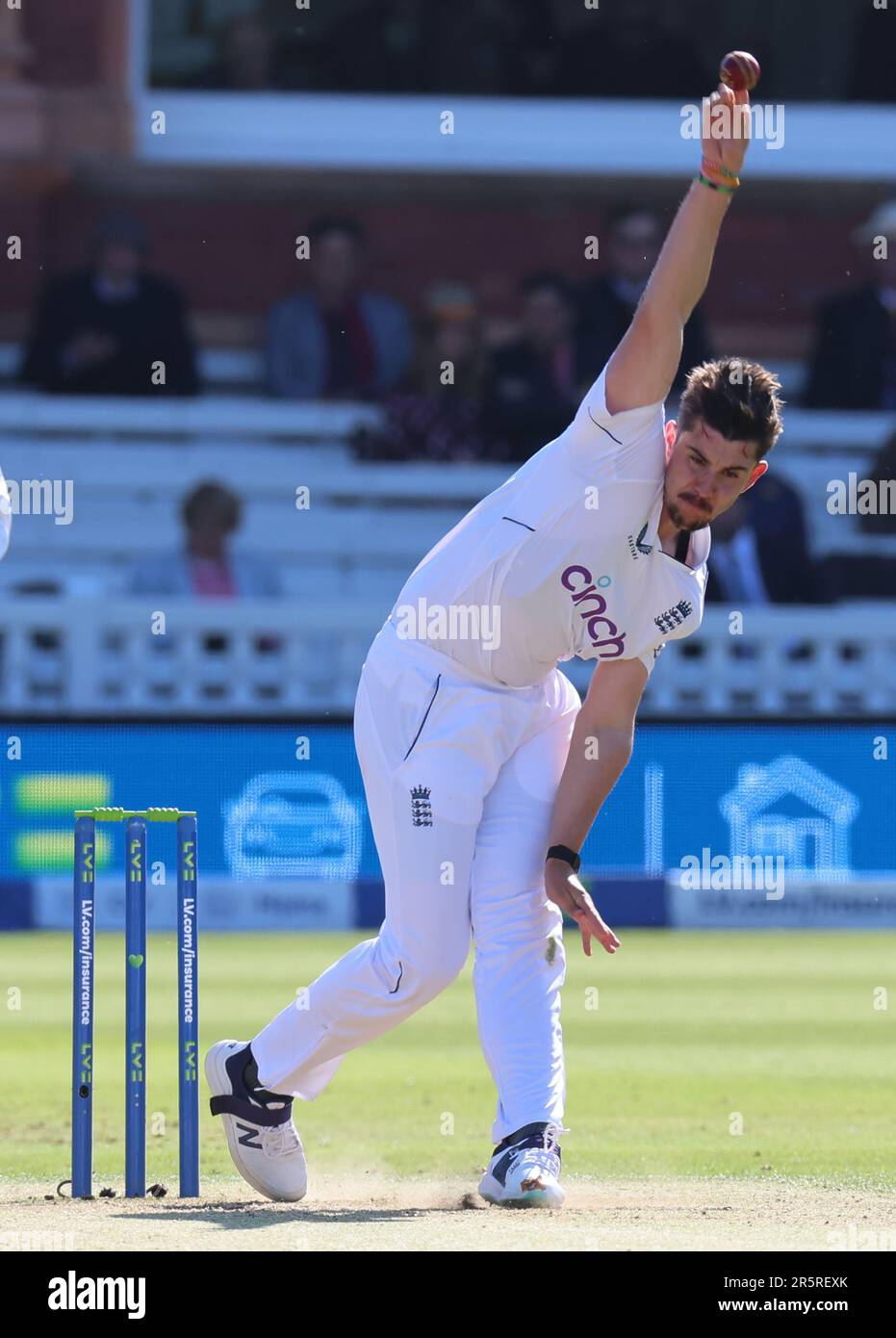 England's Josh Tongue(Worcestershire)making his Test debut during Test ...
