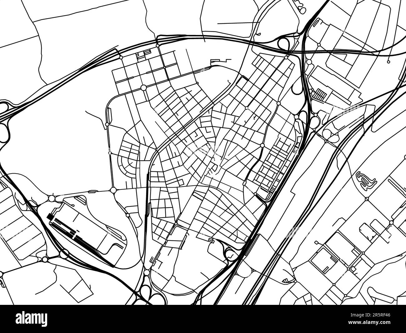 Vector road map of the city of Mollet del Valles in Spain on a white ...