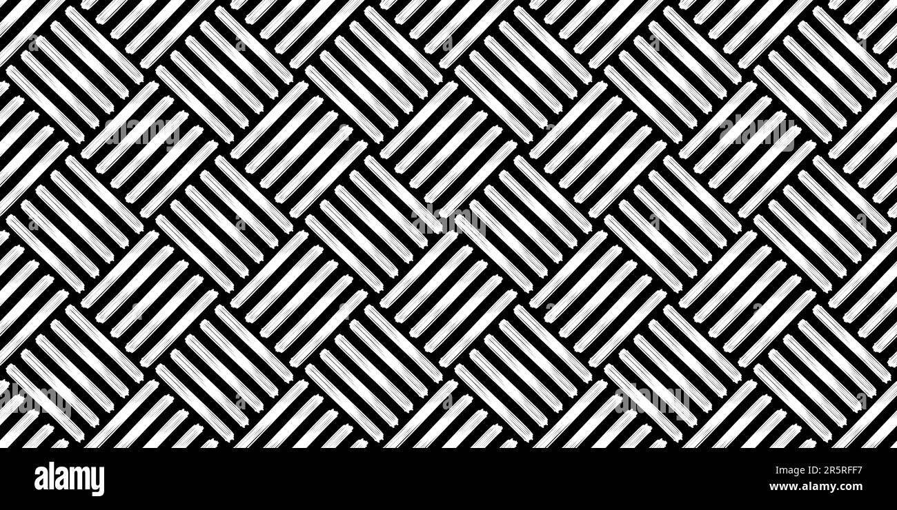 Diagolnal basket weave black and white seamless pattern . Basketweave ...