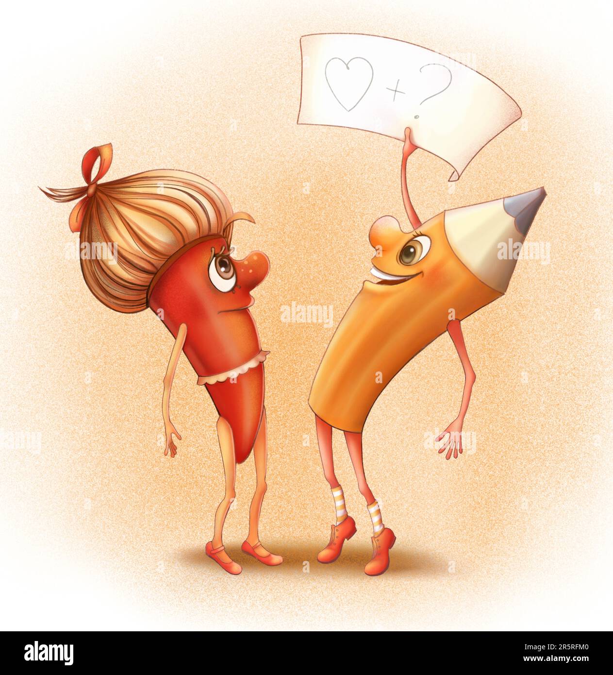 Dancing artist tools, bright comic, cartoon in children's style Stock ...