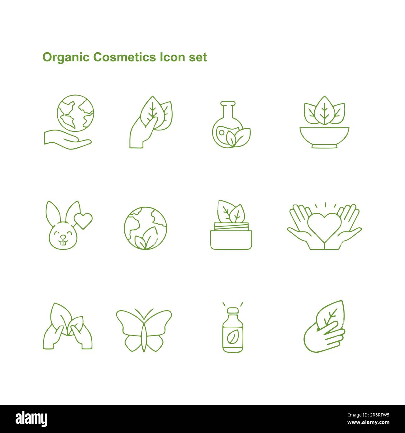 Organic cosmetics icon. Eco friendly cruelty free line badges for ...