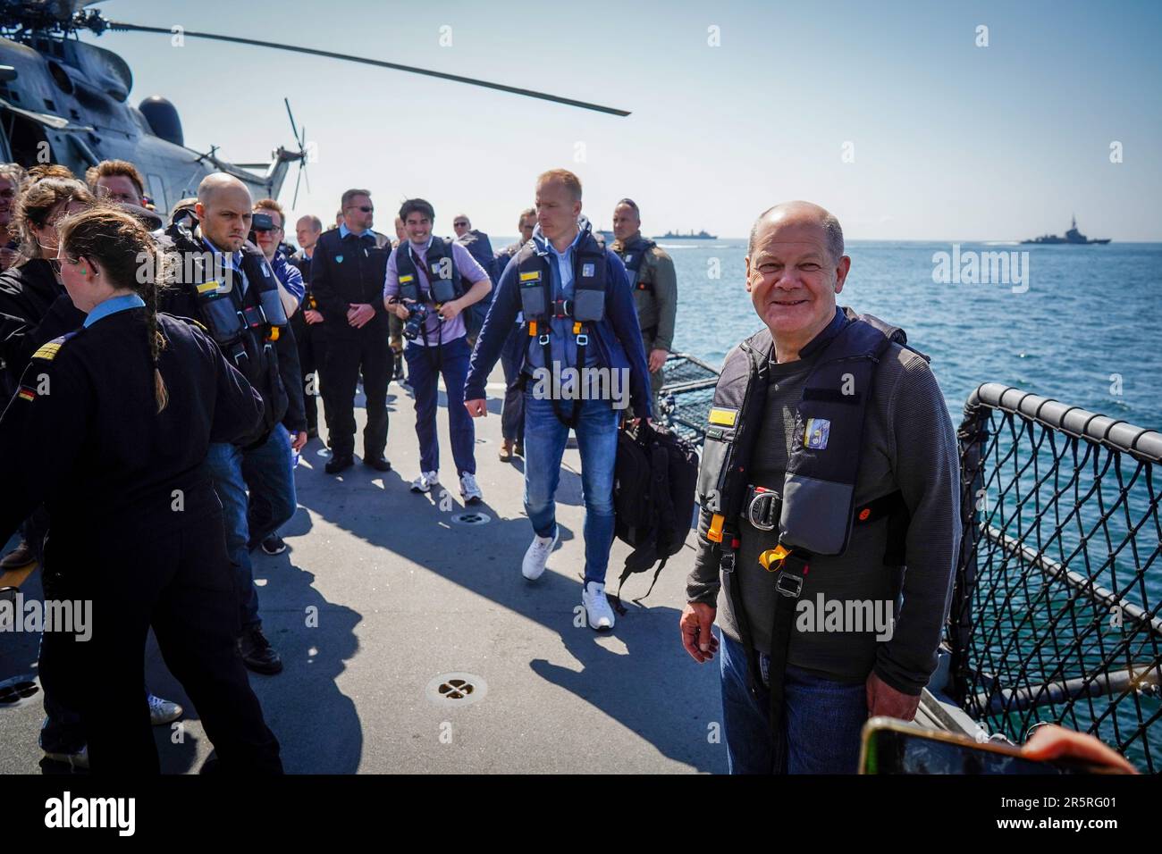Mecklenburg, Germany. 05 June 2023, After visiting the frigate ...