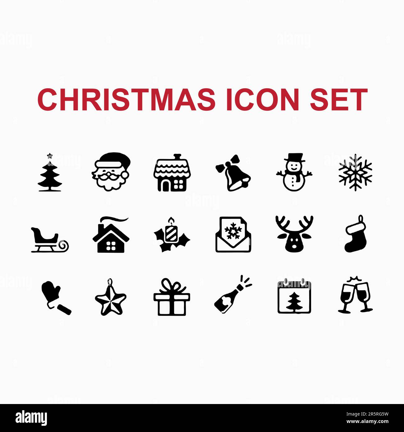 Flat Christmas ornaments icon set Stock Vector Image & Art - Alamy