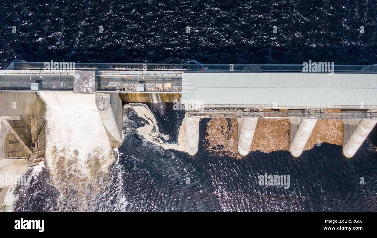 O'Brien's Bridge water dam, Clare Ireland -May,28, 2022,Parteen Weir in ...