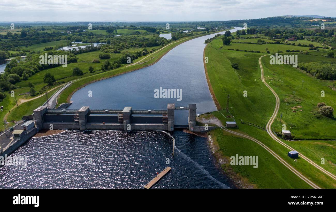 O'Brien's Bridge water dam, Clare Ireland -May,28, 2022,Parteen Weir in ...