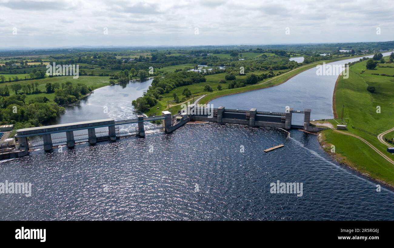 O'Brien's Bridge water dam, Clare Ireland -May,28, 2022,Parteen Weir in ...