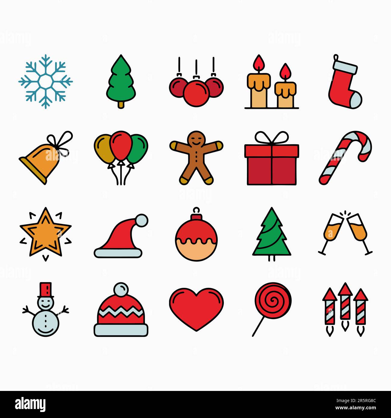 Flat Christmas ornaments icon set Stock Vector Image & Art - Alamy
