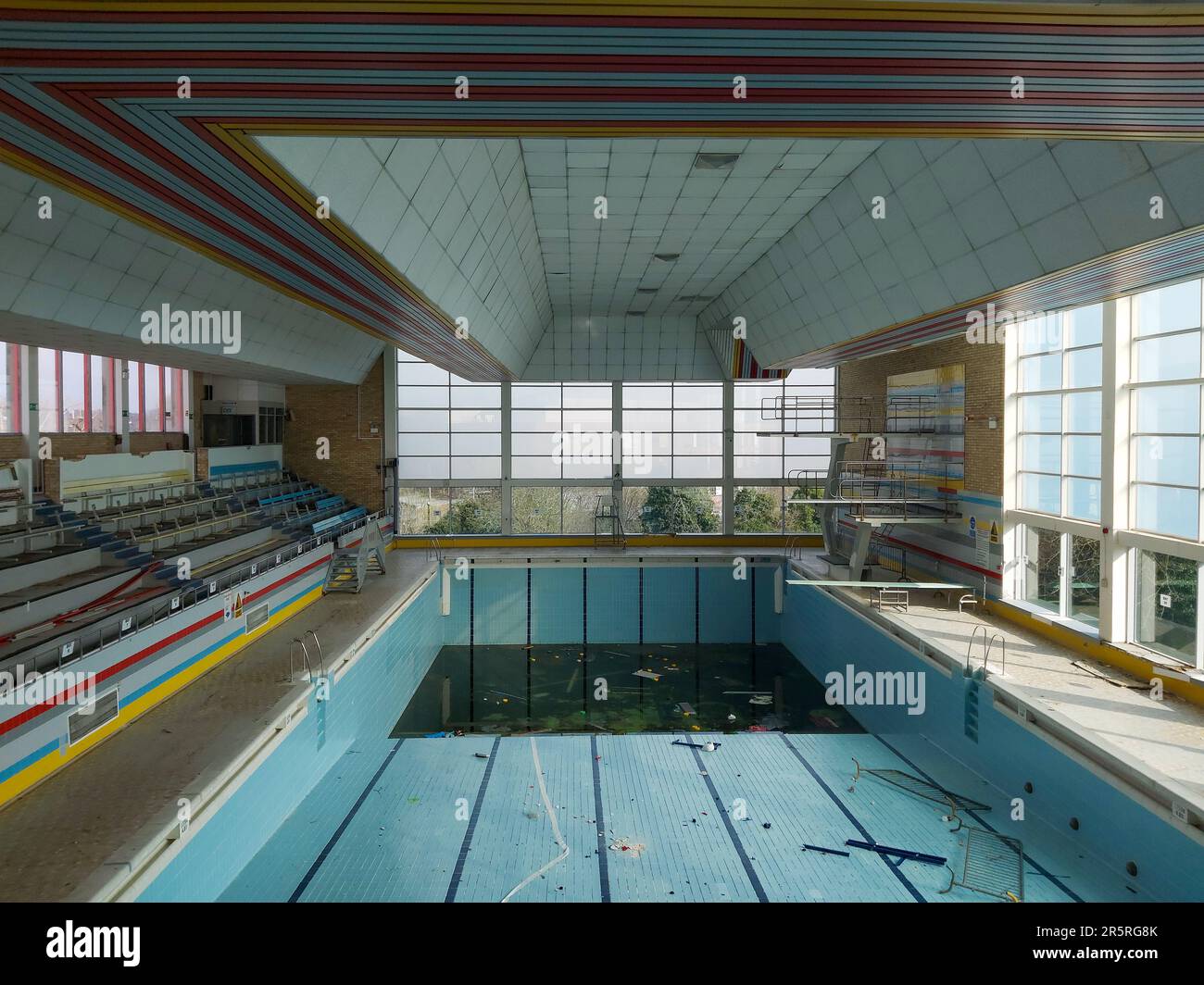 There are diving boards and items left behind. PORTADOWN, NORTHERN ...