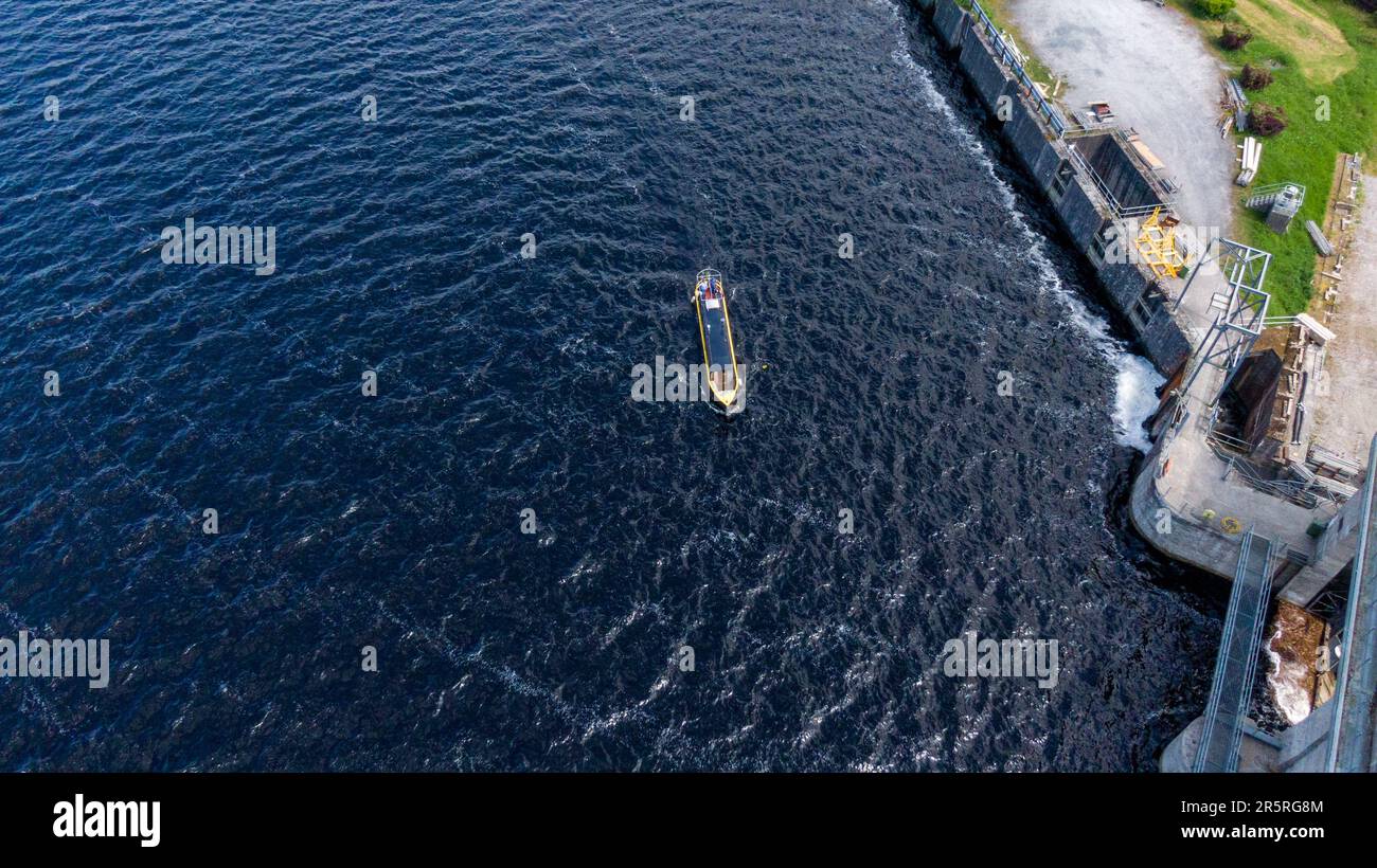 O'Brien's Bridge water dam, Clare Ireland -May,28, 2022,Parteen Weir in ...