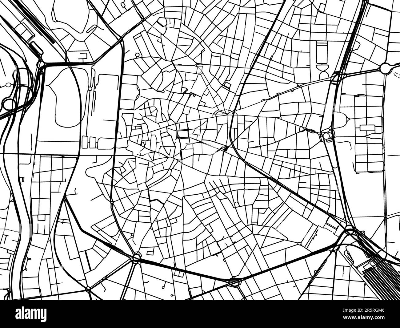 Vector road map of the city of Madrid Centro in Spain on a white ...