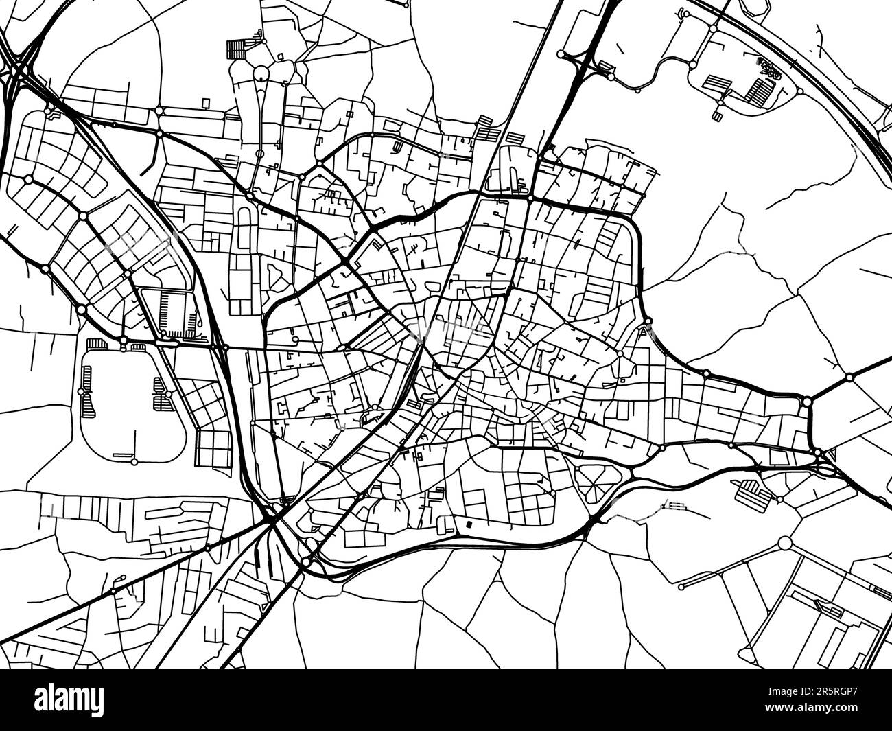 Vector road map of the city of Fuenlabrada in Spain on a white ...
