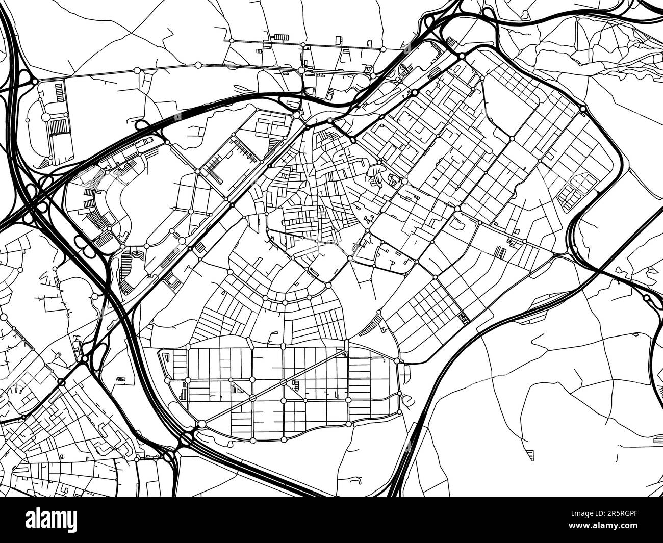 Vector road map of the city of ALcorcon in Spain on a white background ...