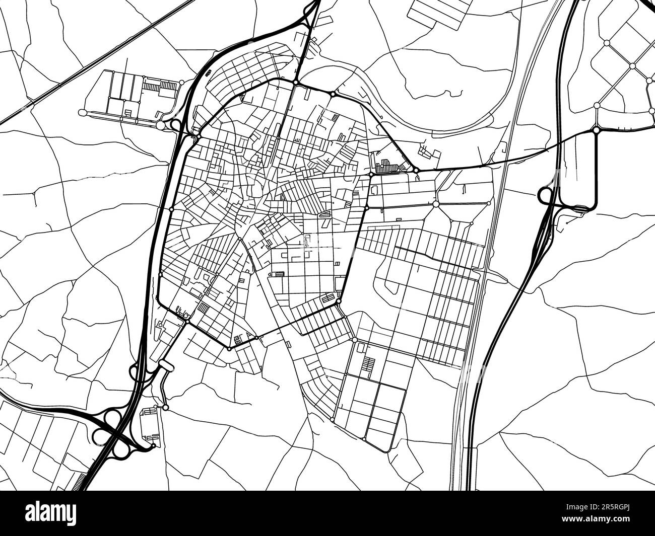 Vector road map of the city of Parla in Spain on a white background ...
