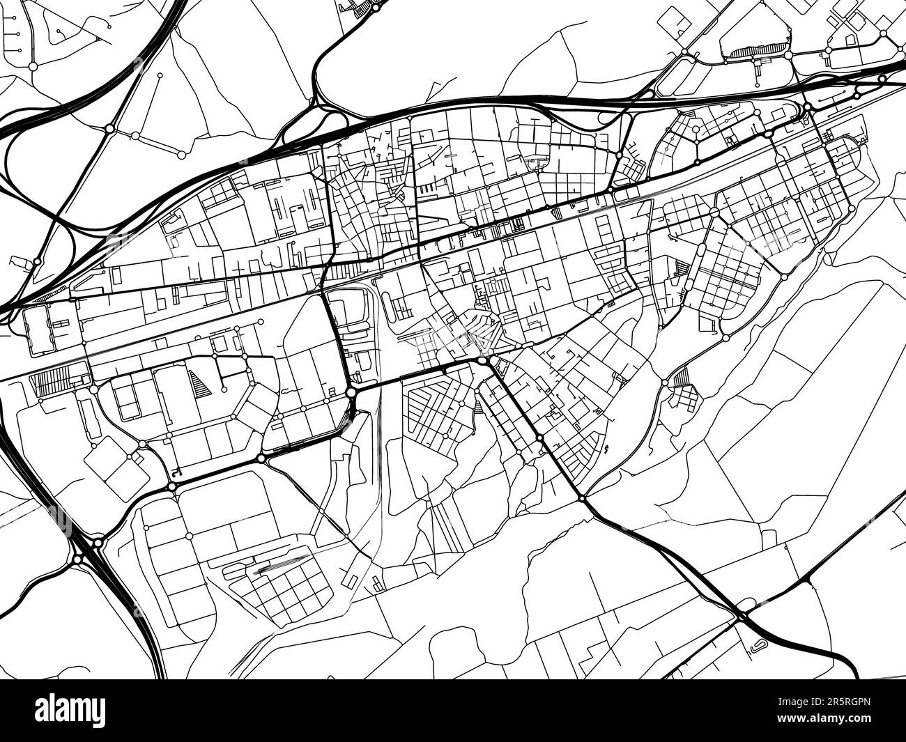Vector road map of the city of Torrejon de Ardoz in Spain on a white ...