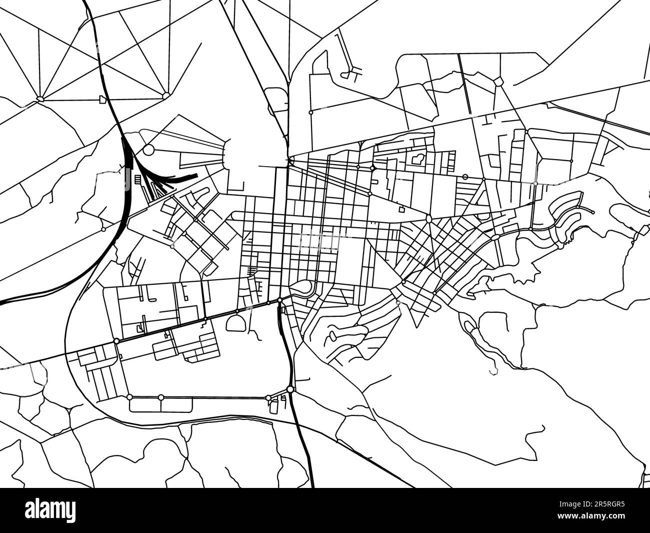 Vector road map of the city of Aranjuez in Spain on a white background ...