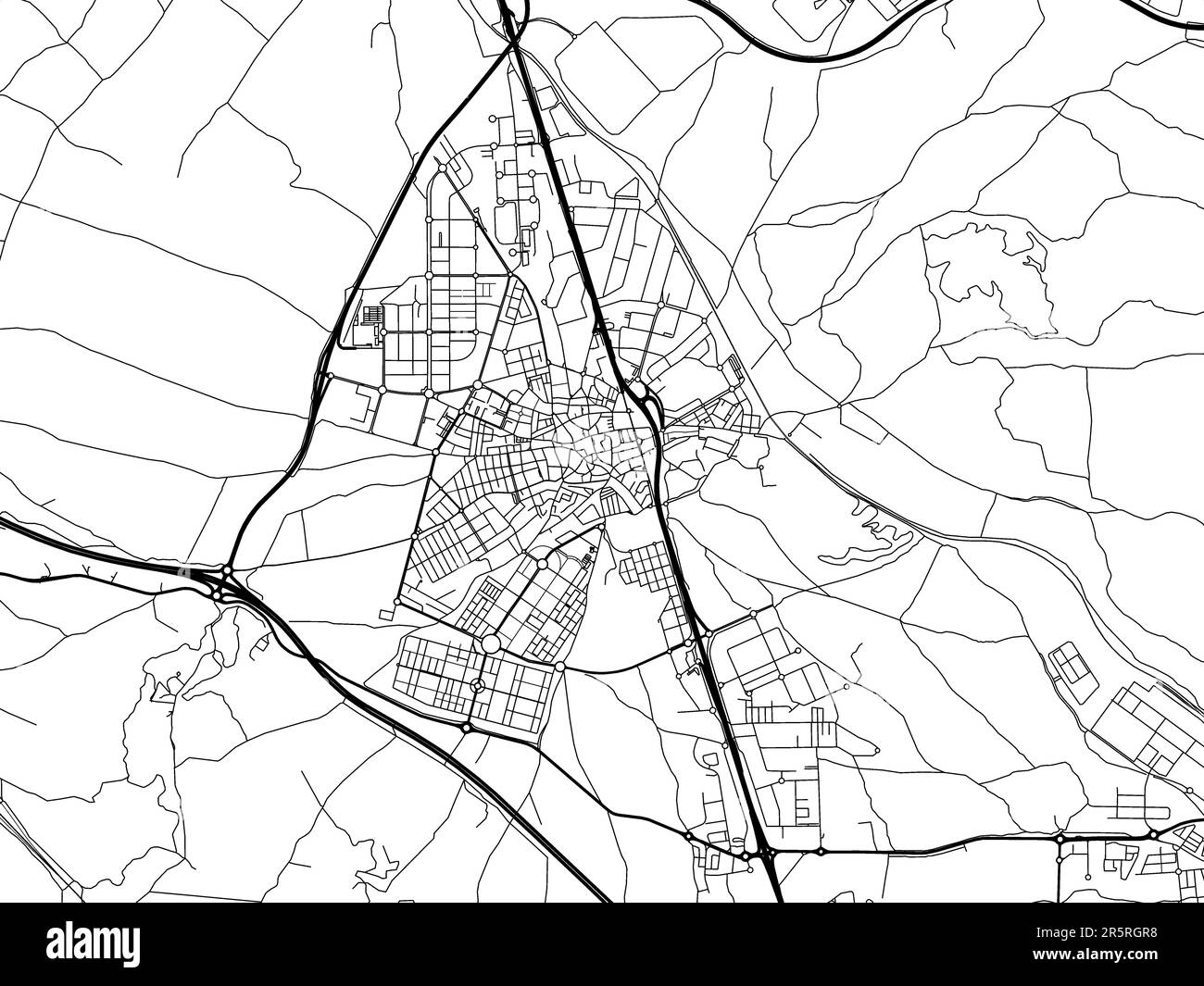 Vector road map of the city of Valdemoro in Spain on a white background ...