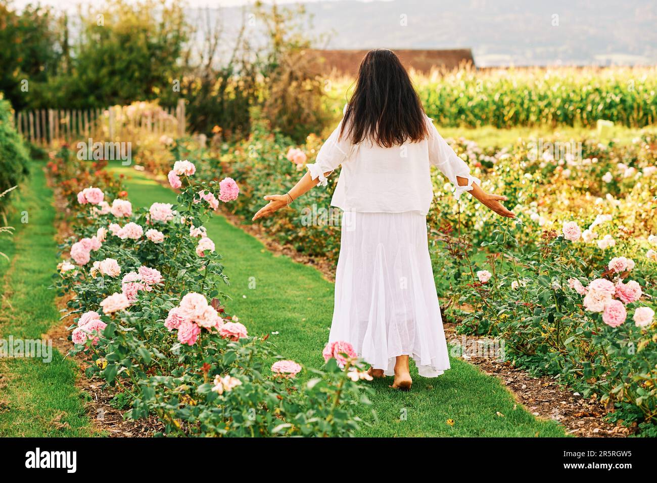 Mature woman enjoying fall hi-res stock photography and images - Alamy
