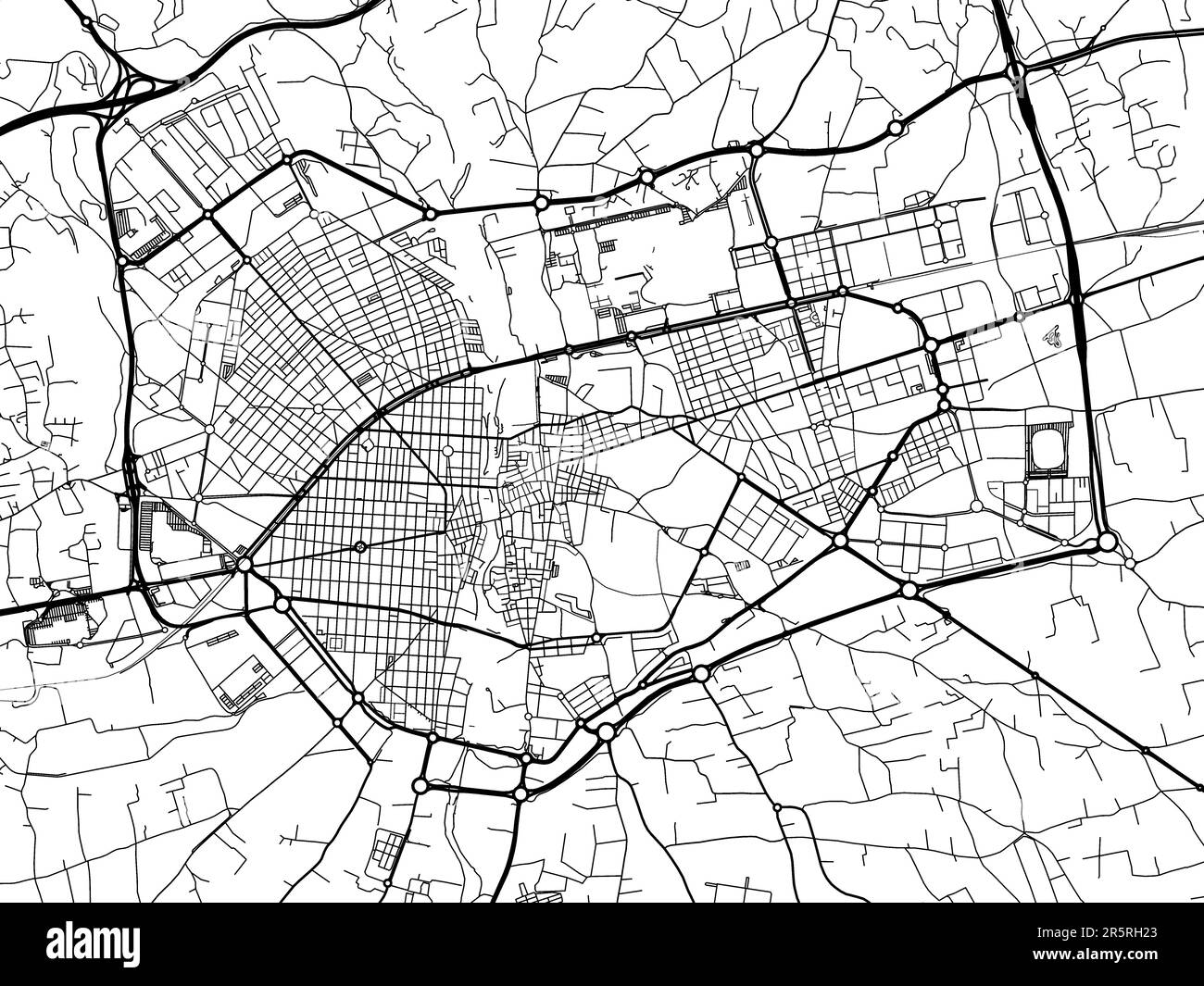 Vector road map of the city of Elche in Spain on a white background ...