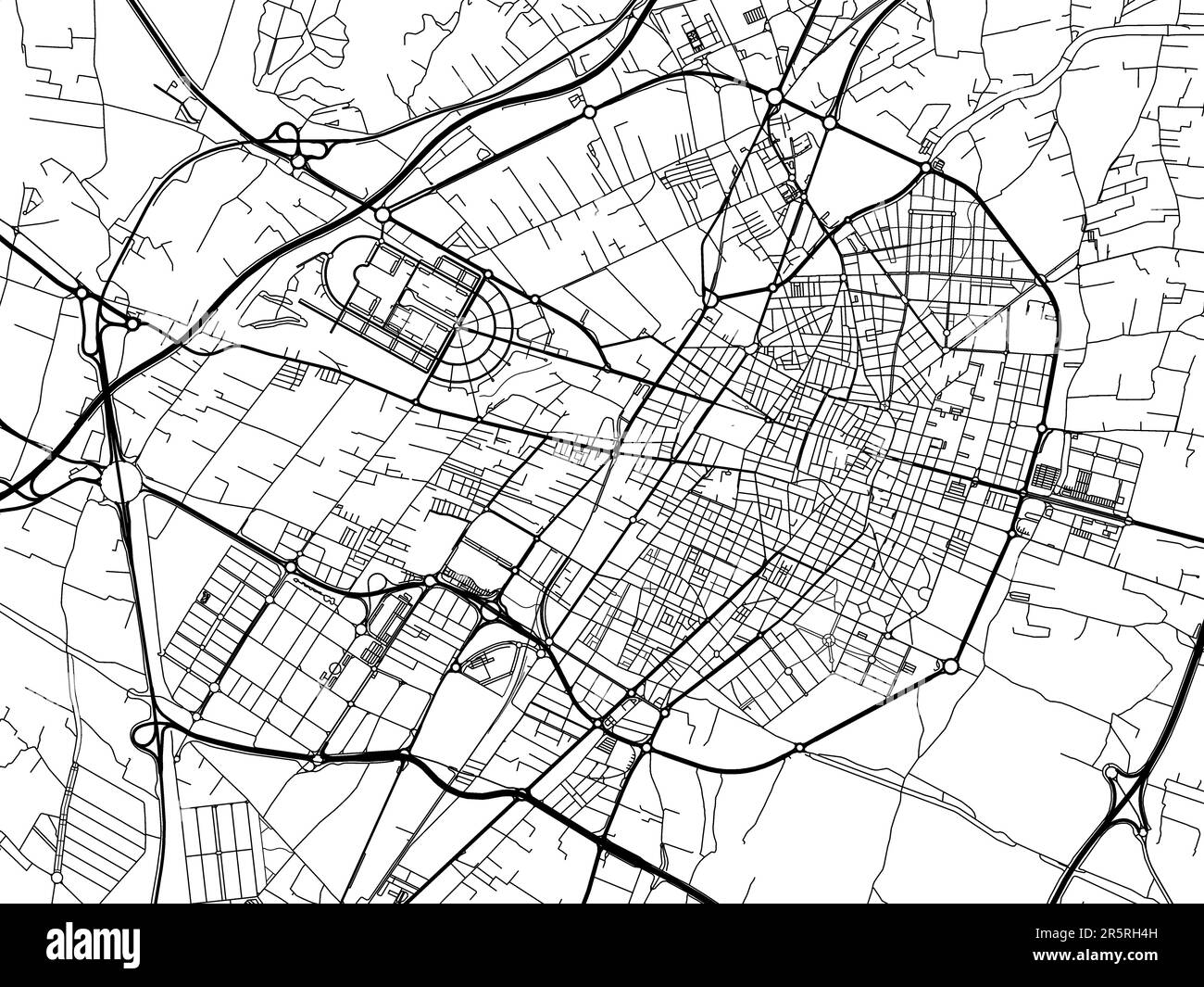 Vector road map of the city of Castellon de la Plana in Spain on a ...