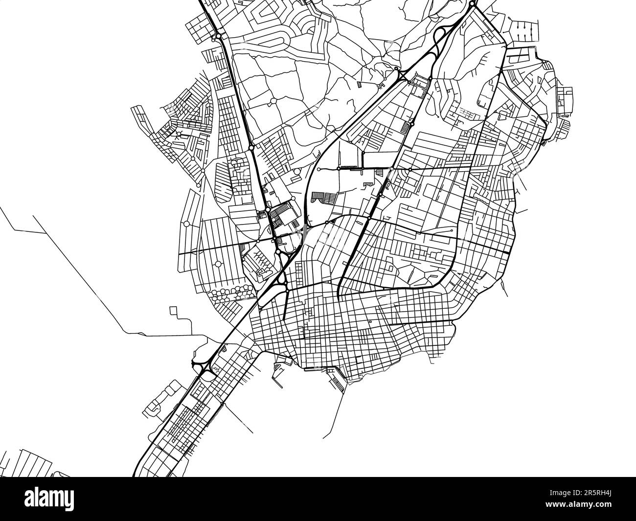 Vector road map of the city of Torrevieja in Spain on a white ...
