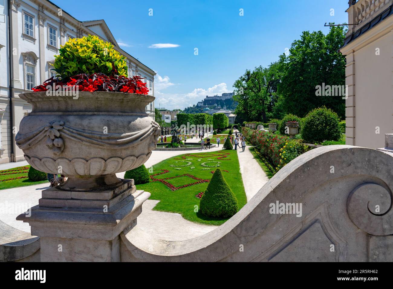 Beautiful Mirabell palace in Salzburg Austria with rose garden and ...