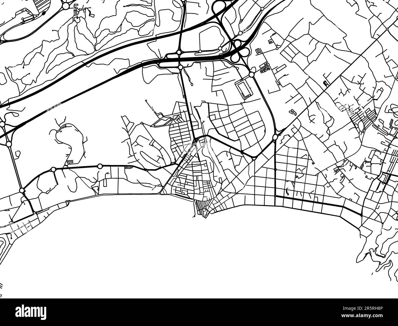 Vector road map of the city of Benidorm in Spain on a white background ...