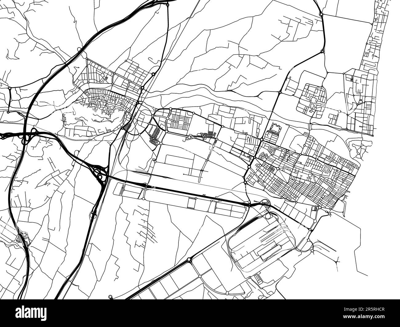 Vector road map of the city of Sagunto in Spain on a white background ...