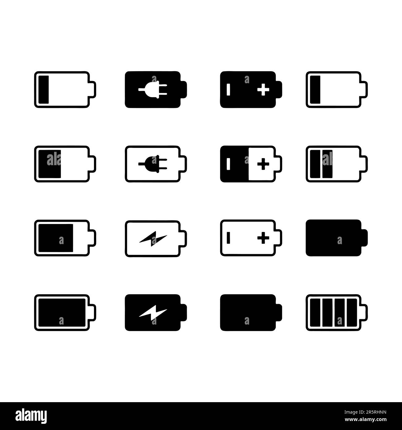 Battery icons set Stock Vector Image & Art - Alamy