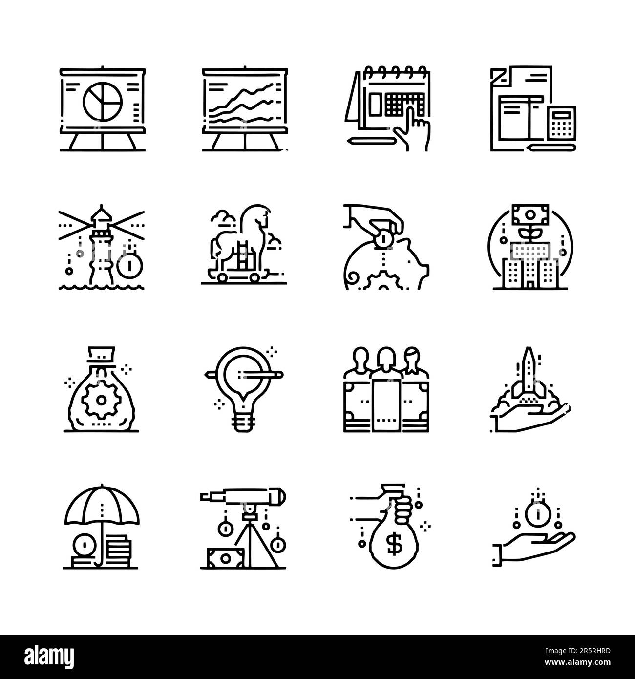 Money elements, bold line icons Stock Vector Image & Art - Alamy