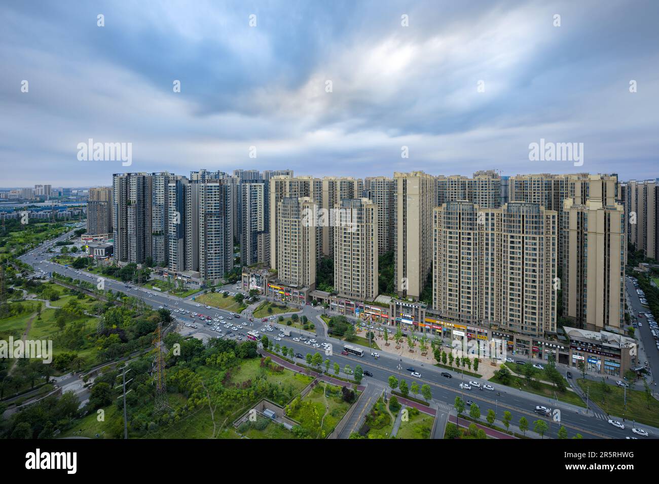 Residential buildings in Chengdu on a cloudy day Stock Photo - Alamy