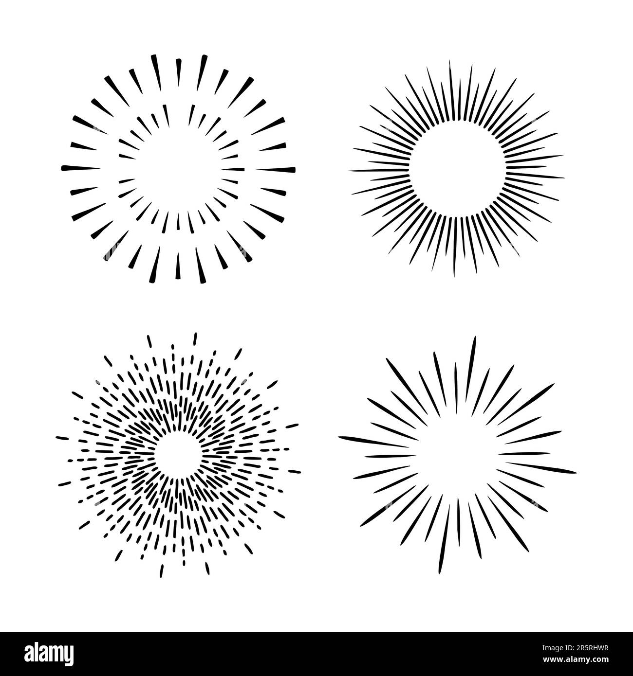 Sunburst Set Sunburst Icon Collection Vector Retro Sunburst Design Big