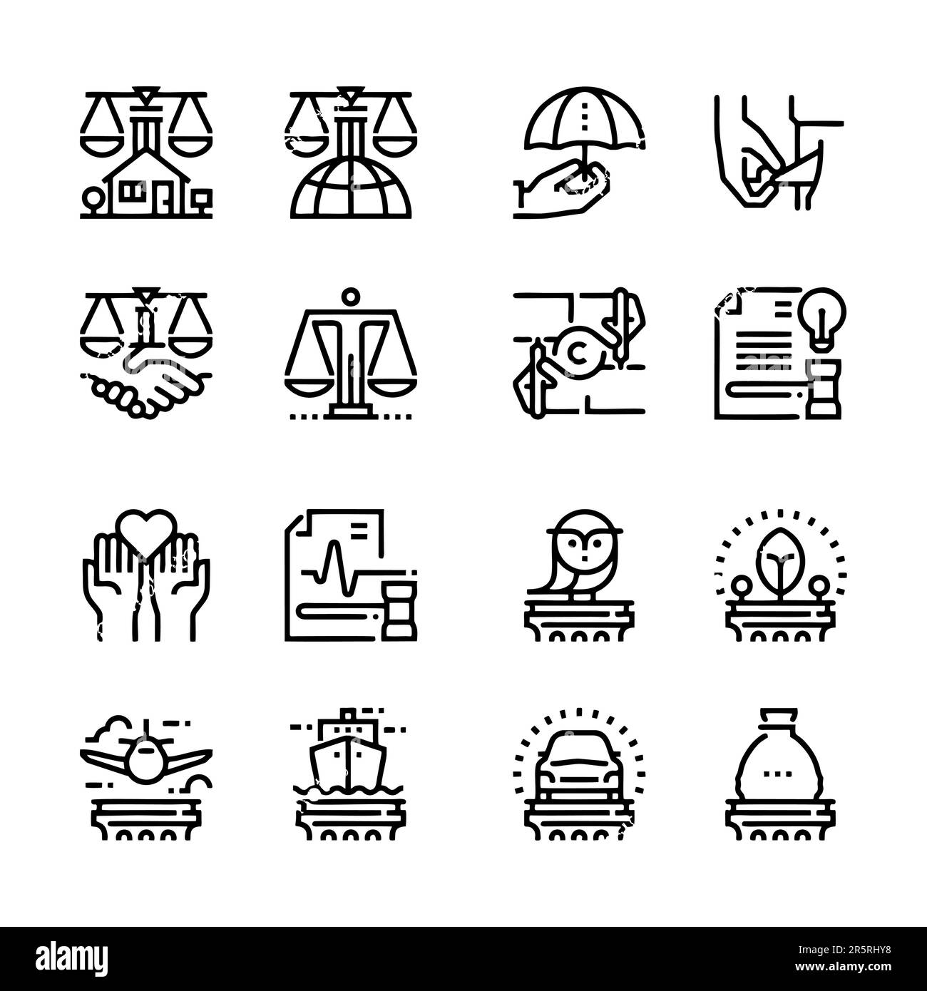 Stamp outline simple icons hi-res stock photography and images - Alamy