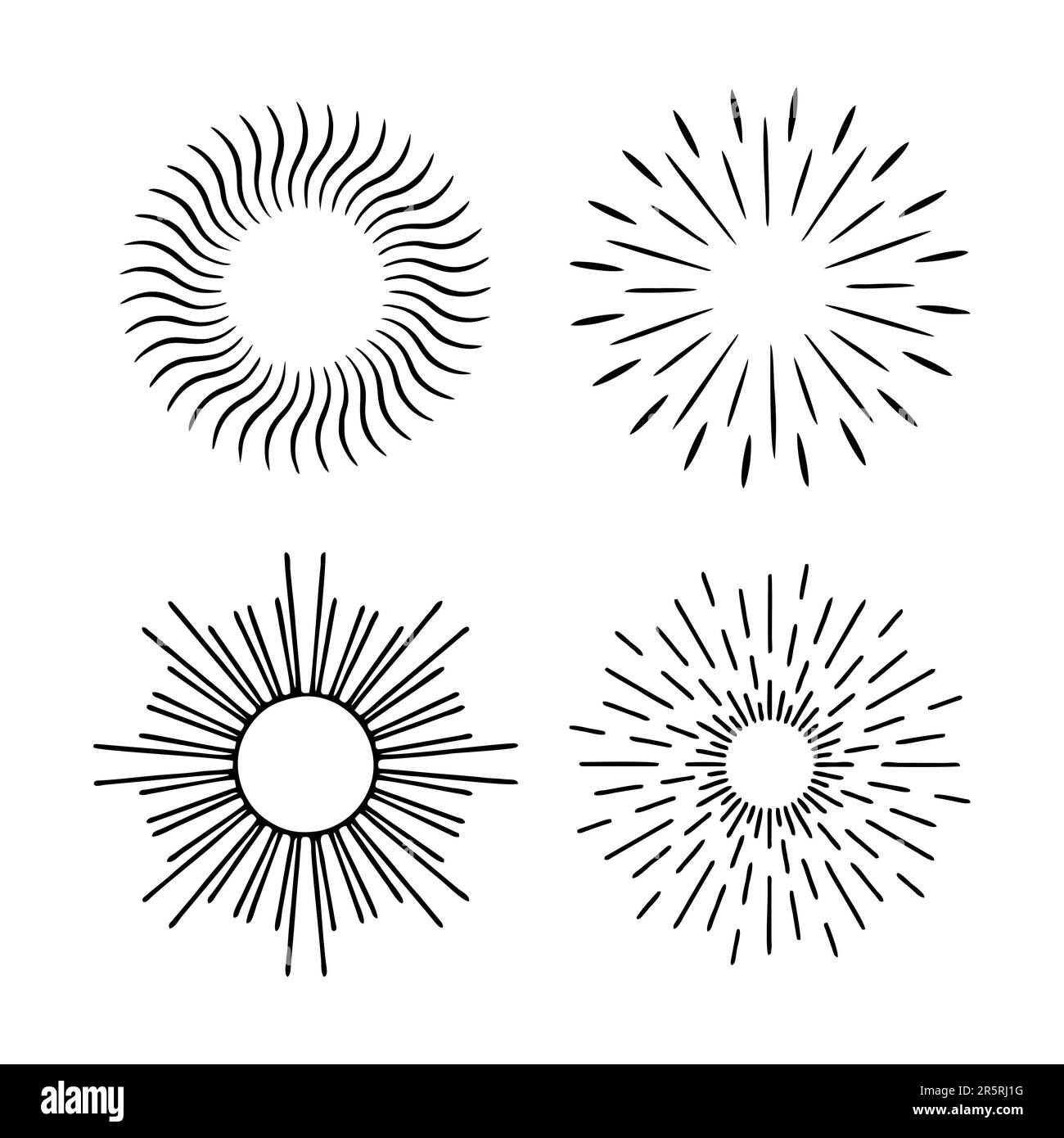 Sunburst Set Sunburst Icon Collection Vector Retro Sunburst Design Big