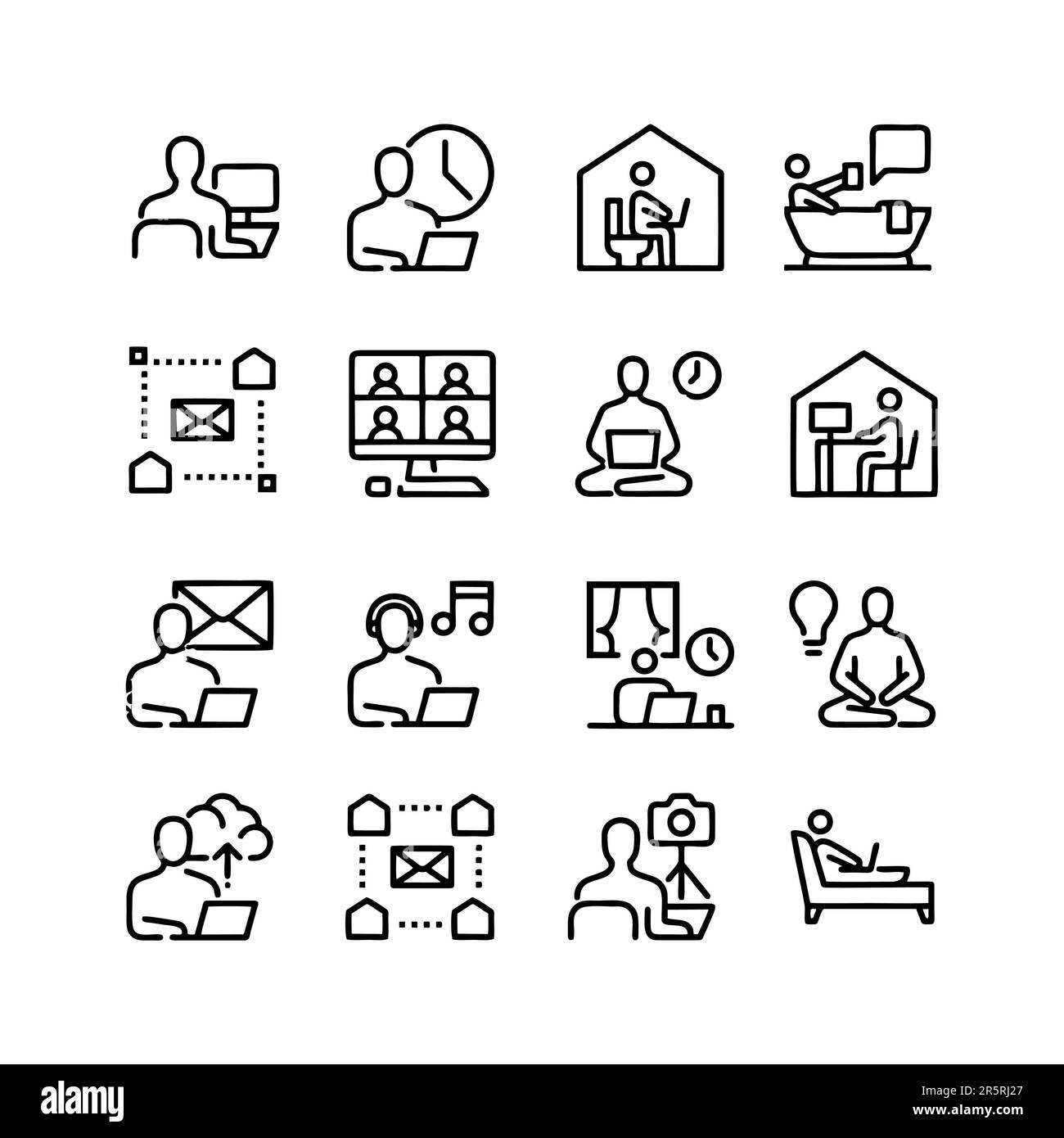 Set office coworking line Stock Vector Images - Alamy