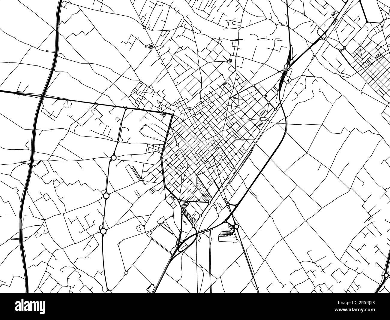 Road map of the city of Villarreal in Spain on a white background Stock ...