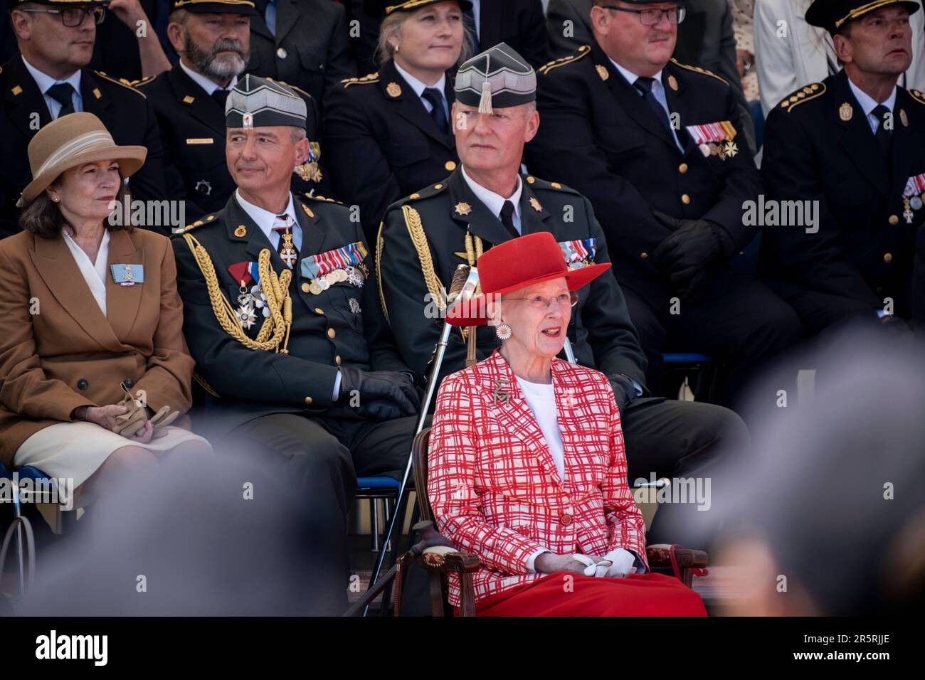 Denmark's Queen Margrethe, front, participates on Constitution Day in ...
