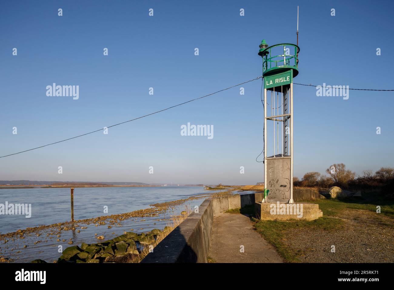 France, Eure, Berville-sur-Mer, Risle valley, the Risle arrives in the ...