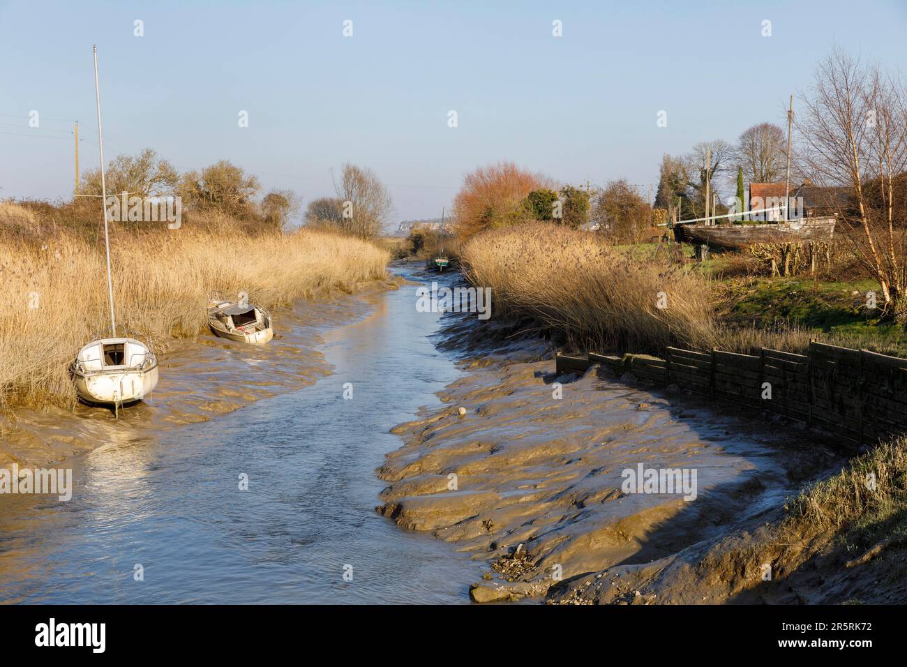 France, Eure, Berville-sur-Mer, Risle valley, the Risle arrives in the ...
