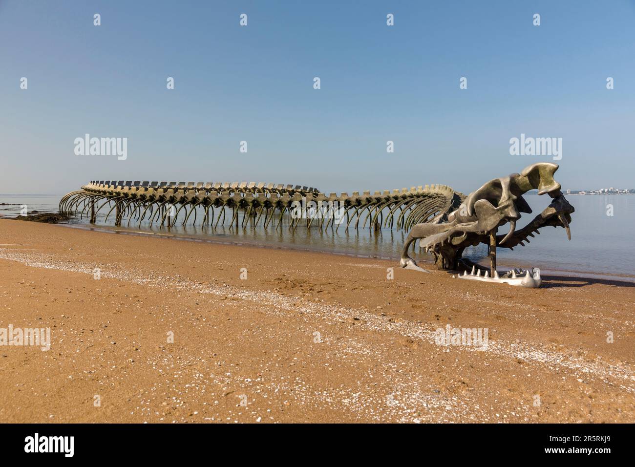 France, Loire-Atlantique, Saint-Brevin-les-Pins, Mindin, the Ocean Serpent monumental sculpture ...