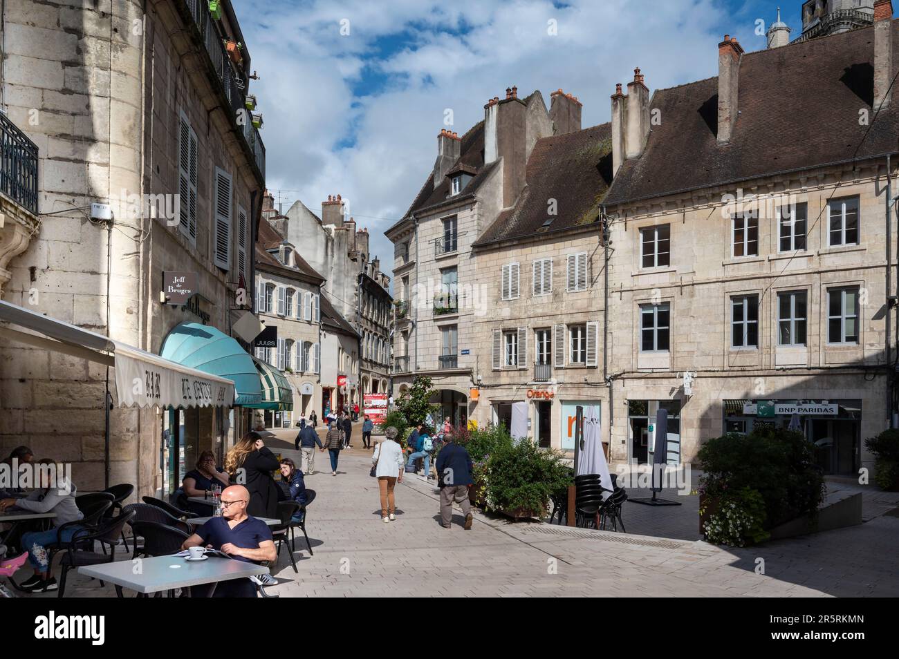 France, Jura , Dole , route by road bike, the Grande rue pedestrian area Stock Photo - Alamy