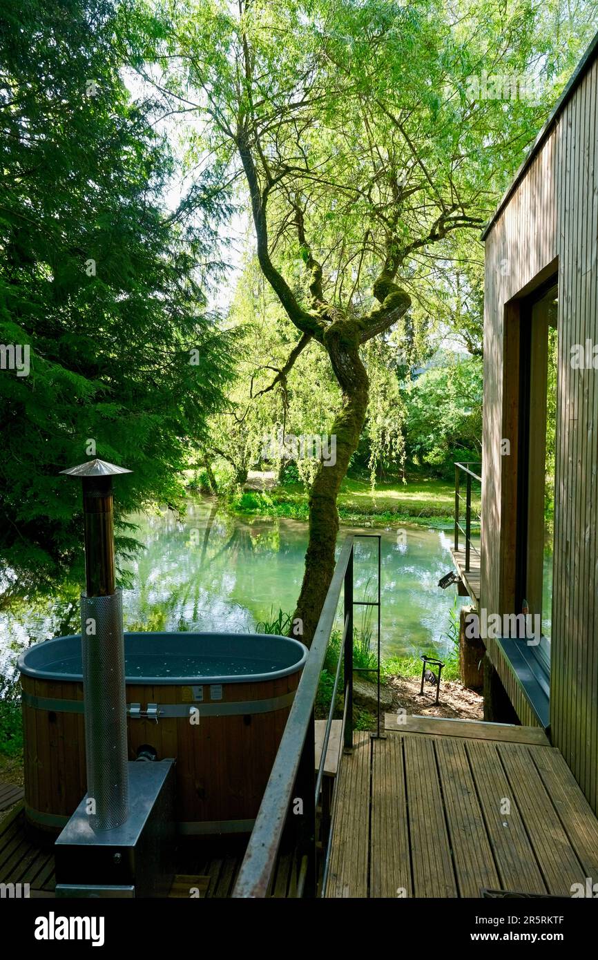 France, Cote d'Or, Frenois, Domaine Pont Roche & Spa, the cabin of the ...