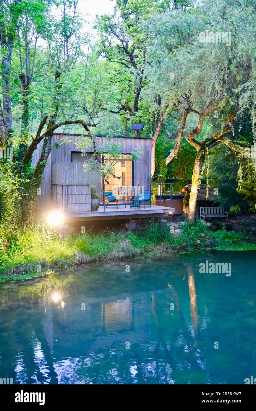 France, Cote d'Or, Frenois, Domaine Pont Roche & Spa, the cabin of the ...