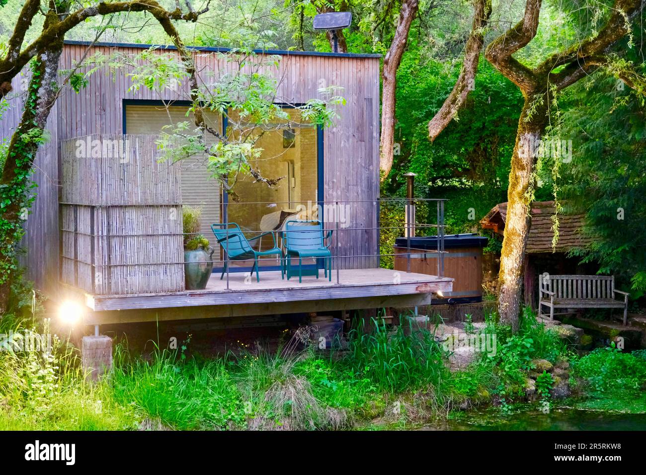 France, Cote d'Or, Frenois, Domaine Pont Roche & Spa, the cabin of the ...