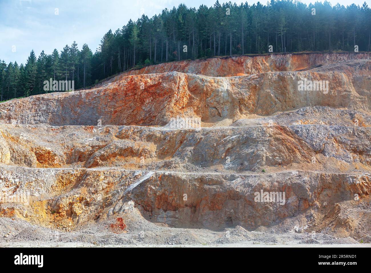 Stone mining landscape . Stone Quarry Cliffs Scenery Stock Photo - Alamy