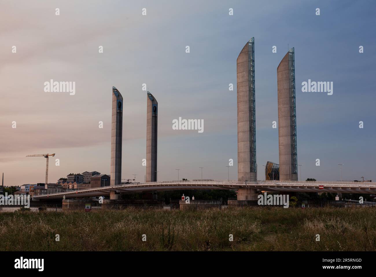 Bordeaux, France, 18 July 2022: Pont Jacques Chaban-Delmas at sunset ...