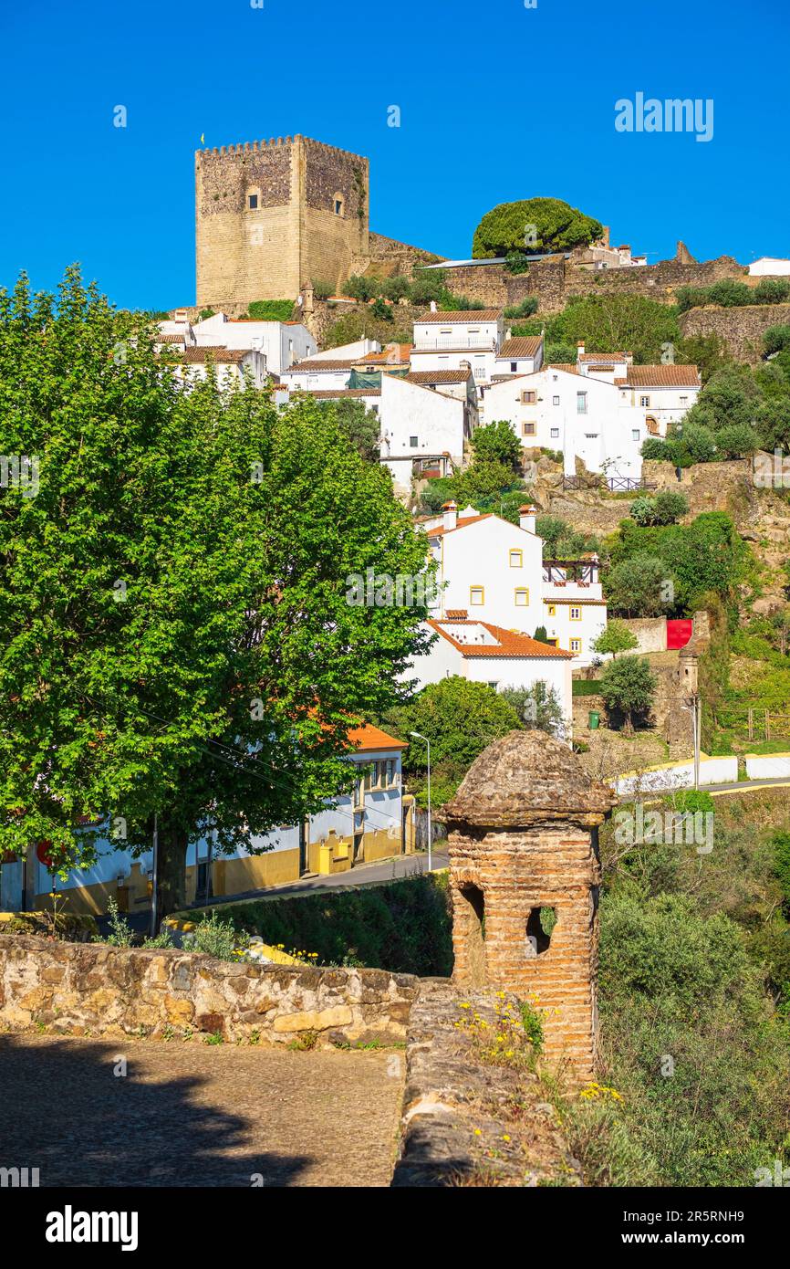 Portugal, Alentejo region, Castelo de Vide, perched village dominated ...