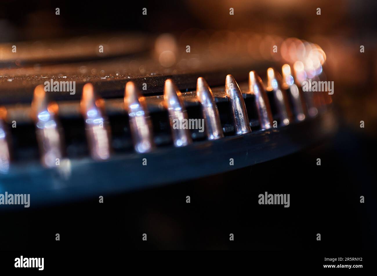 Bullets transported by production line at ammo factory Stock Photo - Alamy