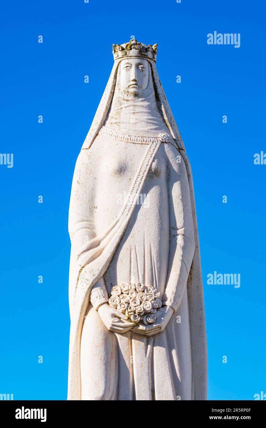 Portugal, Alentejo region, Estremoz, statue of the Queen Santa Isabel ...