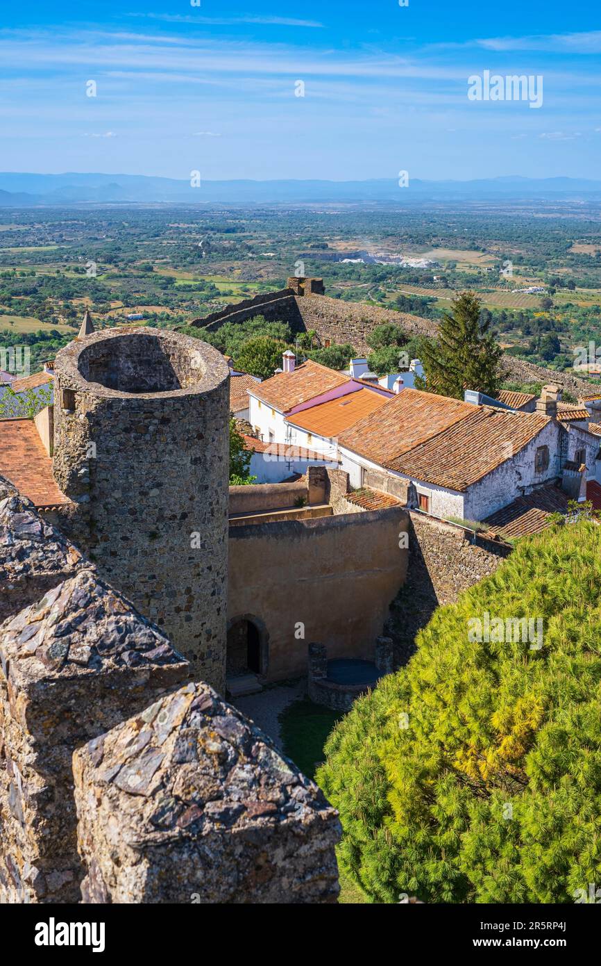 Portugal, Alentejo region, Castelo de Vide, the medieval castle Stock ...
